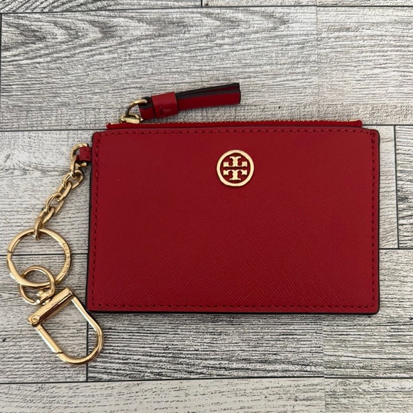 Tory Burch | Accessories | Tory Burch Robinson Red Leather Card Holder ...
